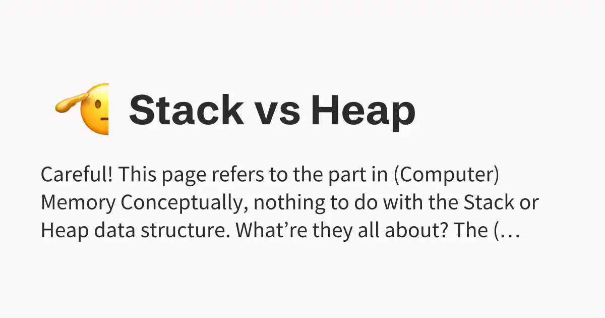 Stack vs Heap